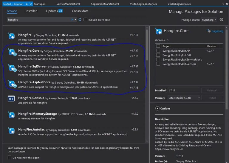 Hangfire for dotNET Core Applications: The BackGround Method